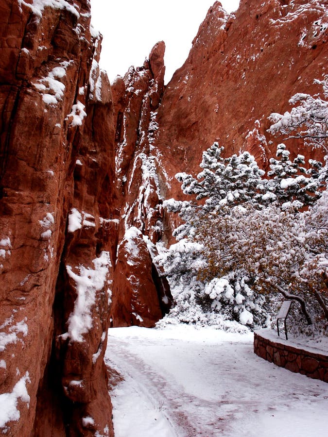 Pict 5096 Red Rock Canyon and Icy Path Stock Image - Image of mountains ...