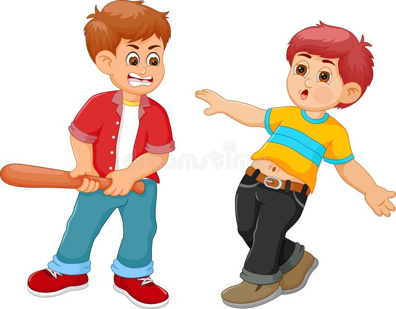 Angry boy cartoon fighting stock illustration. Illustration of fight ...