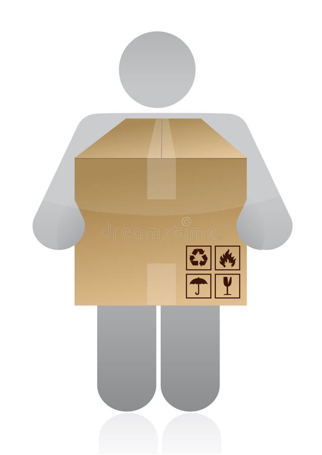 Pictogram Die Een Doos Dragen Stock Illustratie - Illustration of doos ...