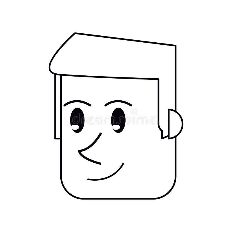 Pictogram Face Man Front Smiling Design Stock Vector - Illustration of ...