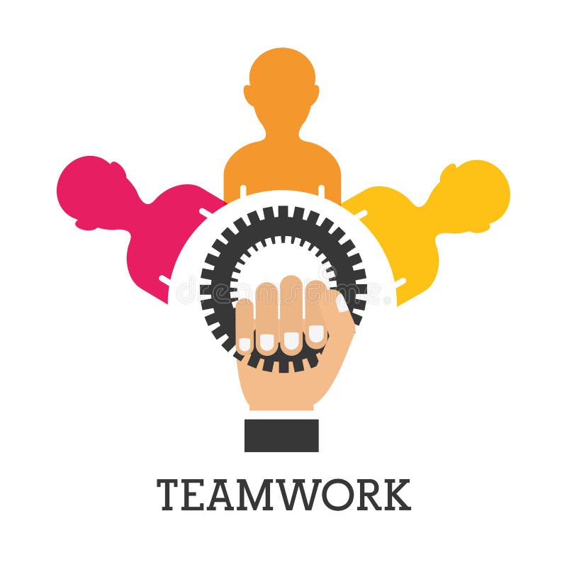 Pictogram Gears Teamwork Support Design Stock Vector - Illustration of ...