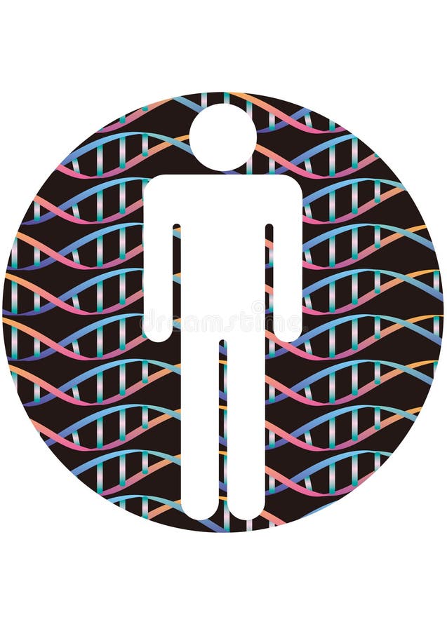 Pictogram Human Body Silhouette and Double Helix Structure Pattern ...