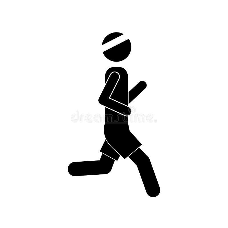 Pictogram Man Jogging Icon Design Stock Illustration - Illustration of ...