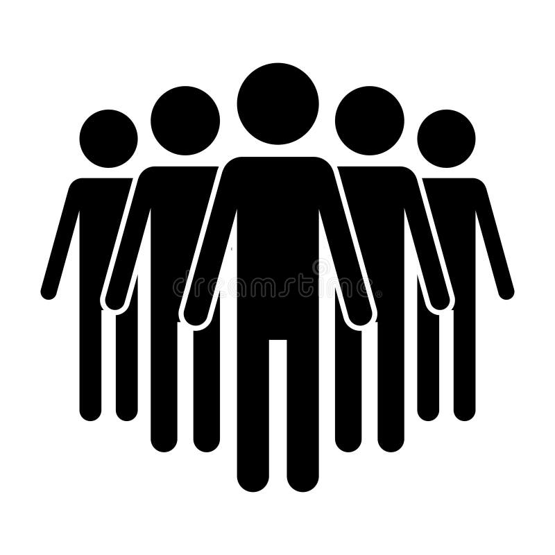 Pictogram 4 Mensen Stickman Model Voor Groepssymbool Vector Illustratie ...