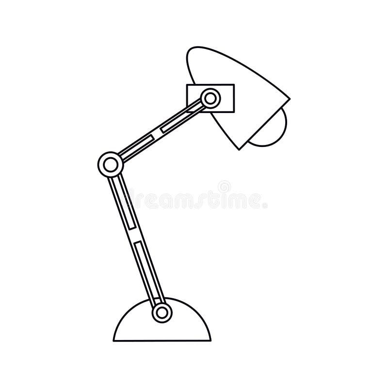 Pictogram Office Desk Lamp Light Icon Stock Vector - Illustration of ...