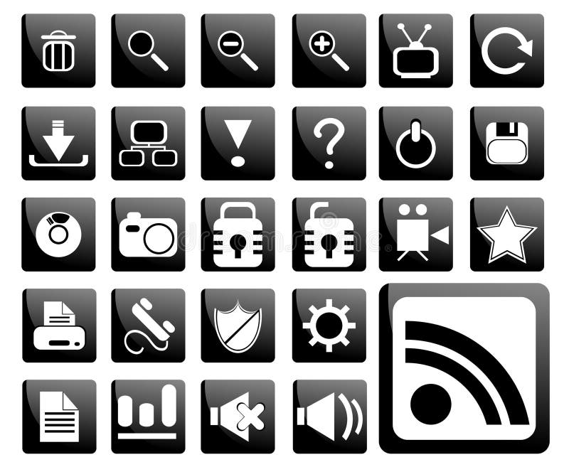 Pictogram set stock illustration. Illustration of chrome - 12866468