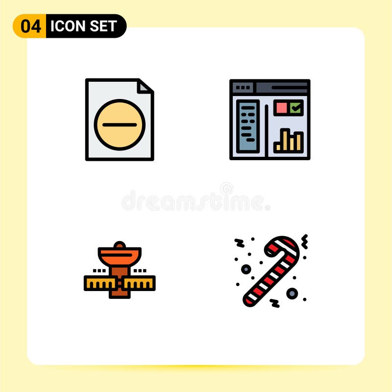 Pictogram Set of 4 Simple Filledline Flat Colors of Delete, Satelite ...