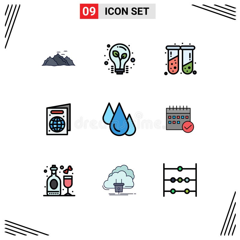 Stock Vector Icon Pack of 9 Line Signs and Symbols for Experiment ...