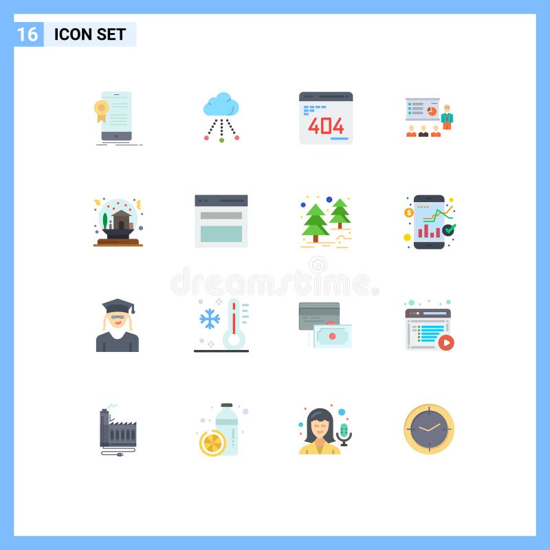 Pictogram Set of 16 Simple Flat Colors of Graph, Analytics, Technology ...