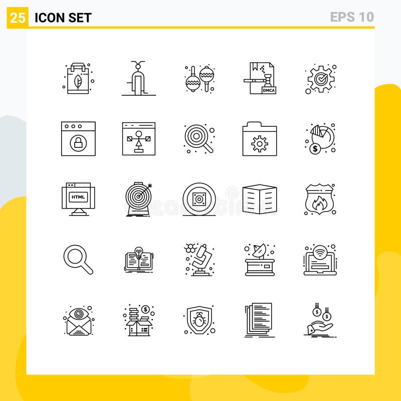 Pictogram Set of 25 Simple Lines of Development, Dmca, Vehicles ...