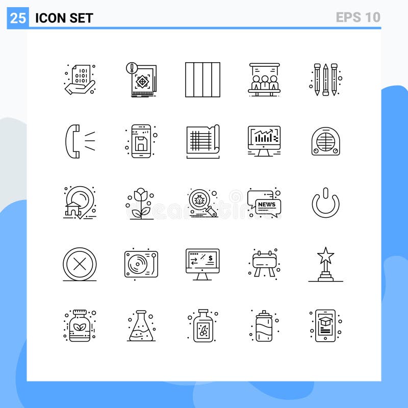 Pictogram Set of 25 Simple Lines of School Supplies, User, Information ...