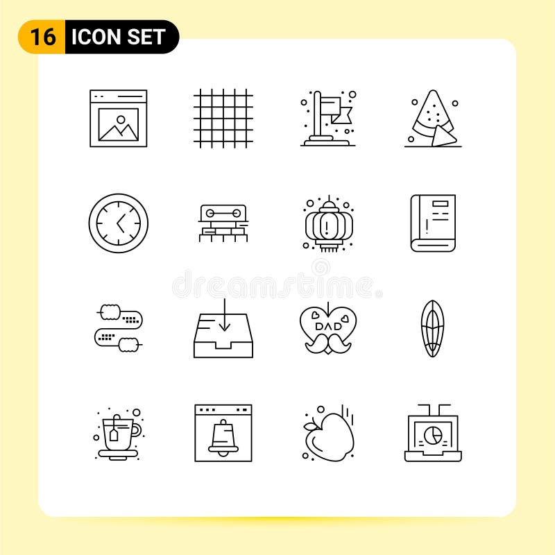 Pictogram Set of 16 Simple Outlines of Level, Tools, Streamline, Drink ...