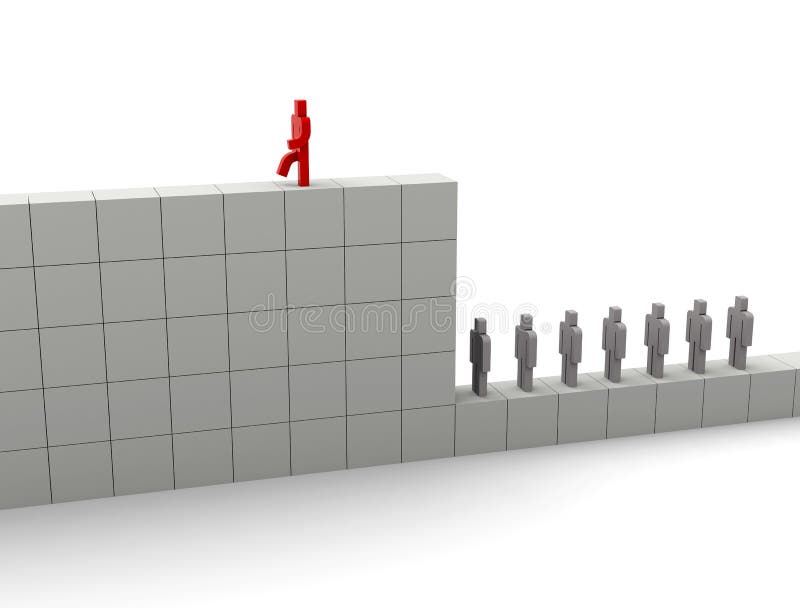 Pictogram Standing in Front of a High Wall Stock Illustration ...