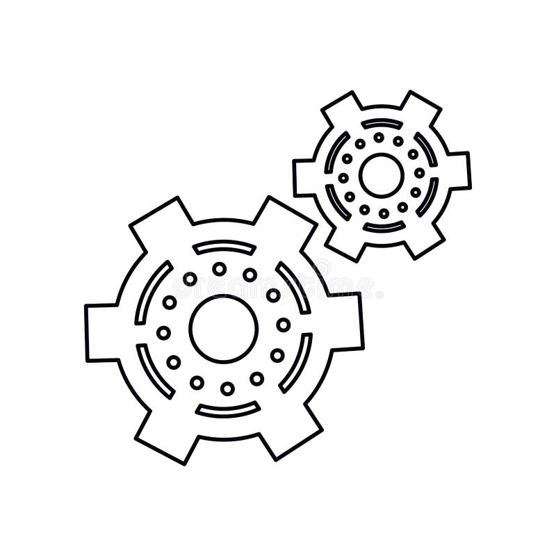 Pictogram Two Gear Wheel Engine Cog Icon Stock Vector - Illustration of ...