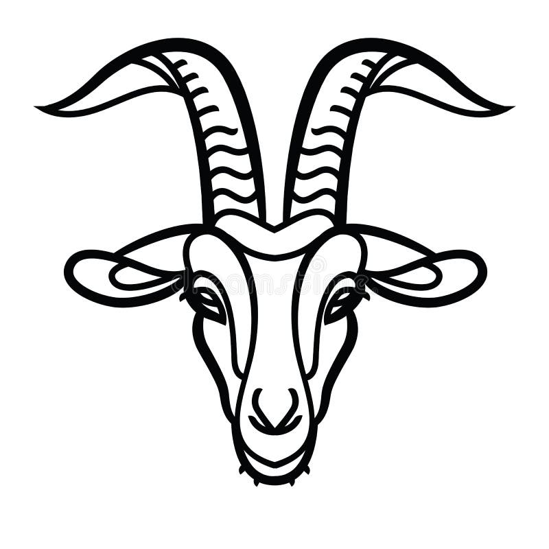 Pictogram Van De Geit Het Hoofdlijn Vector Illustratie - Illustration ...