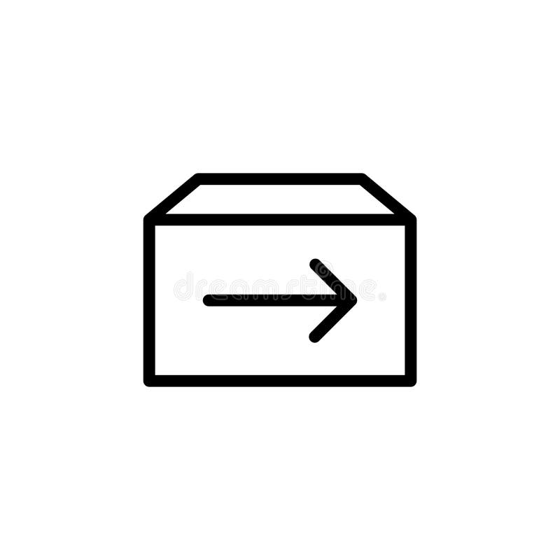 Pictogram Van De Lijn Het Verschepende Doos Op Witte Achtergrond Stock ...