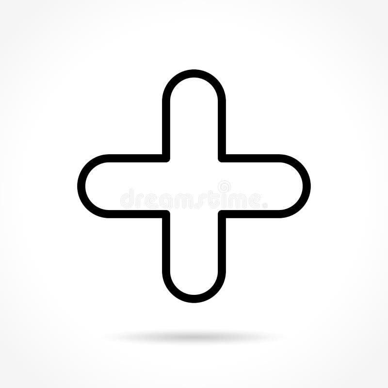 Dunne Lijnteken Van Een Plusteken Vector Illustratie - Illustration of ...