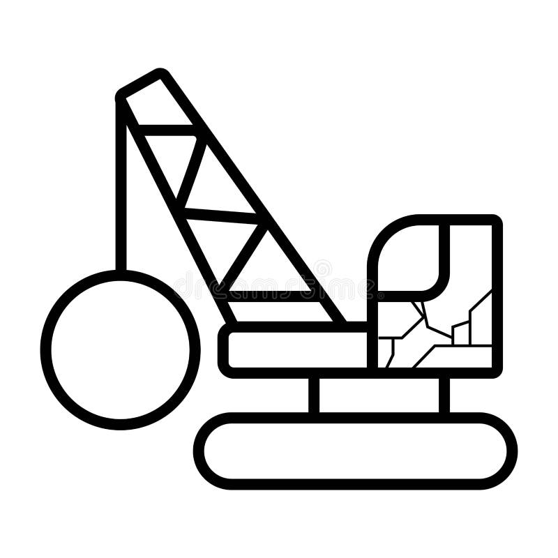 Crane with Wrecking Ball-pictogram Eenvoudige Elementenillustratie ...