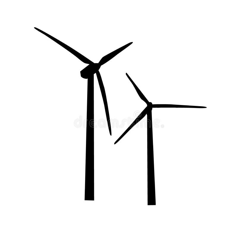 Pictogram Van Windturbine Vector Vector Illustratie - Illustration of ...