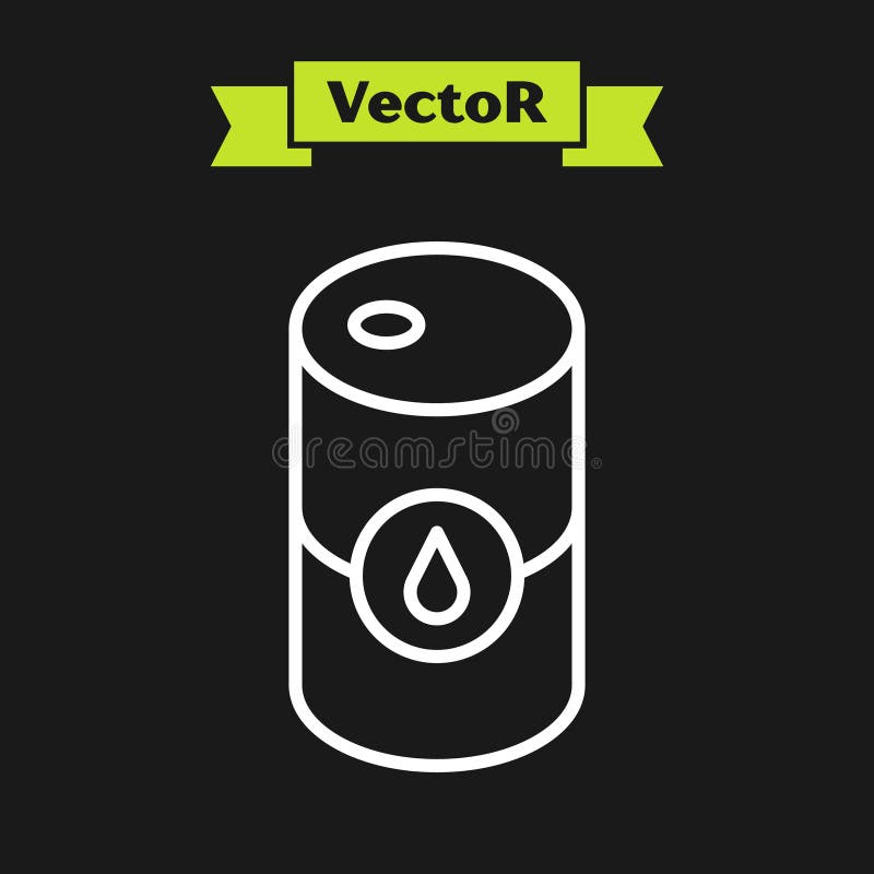 Pictogram Witte Lijnvat Olie Geïsoleerd Op Zwarte Achtergrond. Vector ... Pictogram Witte Lijnvat Olie Geïsoleerd Op Zwarte Achtergrond. Vector ...