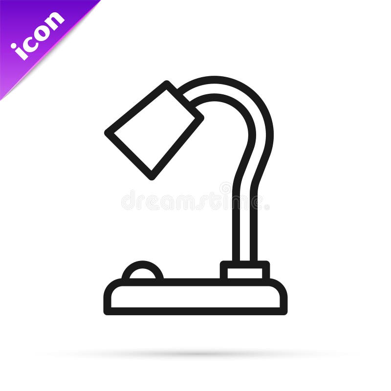 Pictogram Zwarte Lijntabellamp Geïsoleerd Op Witte Achtergrond. Vector ... Pictogram Zwarte Lijntabellamp Geïsoleerd Op Witte Achtergrond. Vector ...