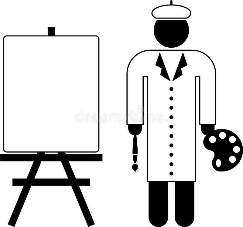 Pictograma do pintor ilustração do vetor. Ilustração de parede - 22748390