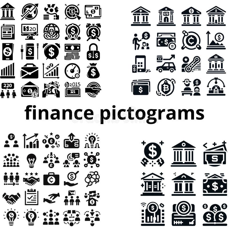 Pictogramas de finanzas stock de ilustración. Ilustración de historieta ...