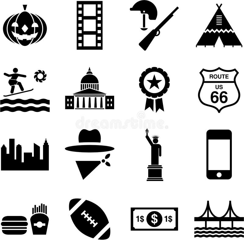 Iconos Famosos De Los Monumentos Ilustración del Vector - Ilustración ...