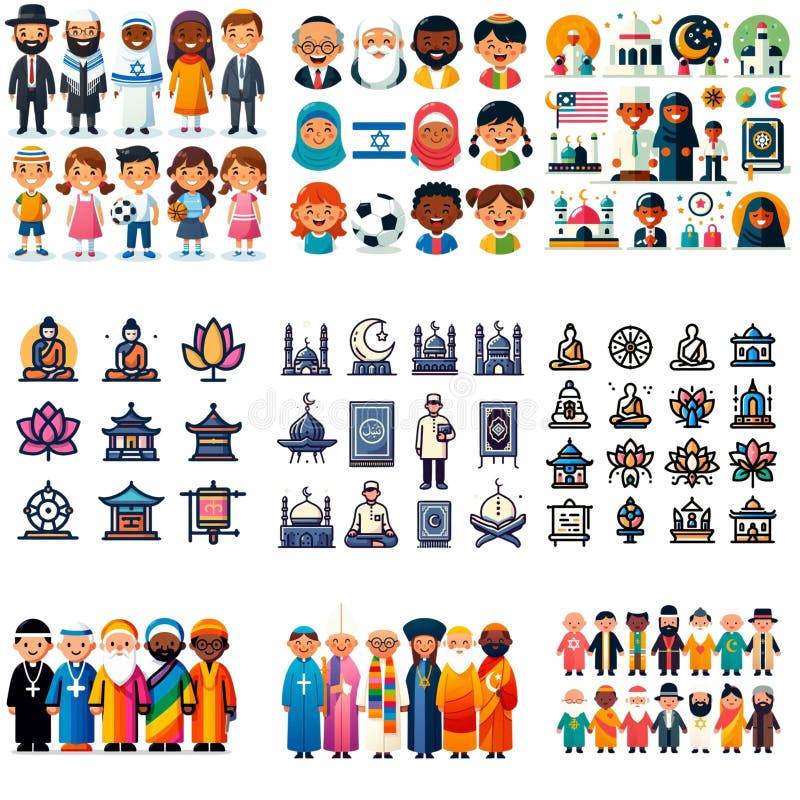 Pictogramas de religiones stock de ilustración. Ilustración de juguete ...