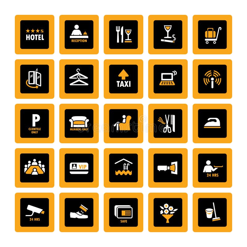 Pictogramas Del Hotel Inversos Ilustración del Vector - Ilustración de ...