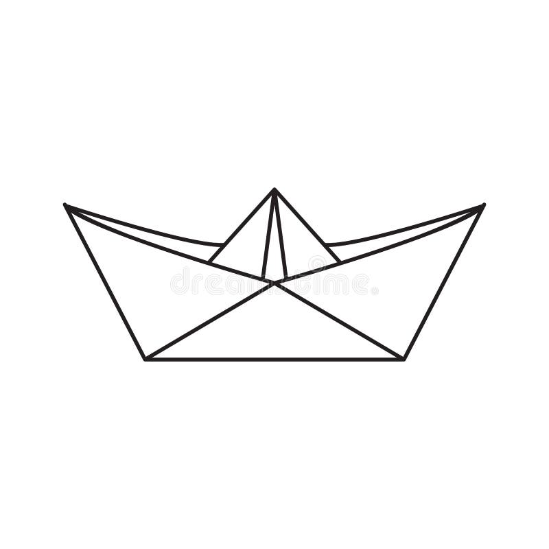 Pictogram Van Een Papieren Bootje in Lijnstijl Vector Illustratie ...