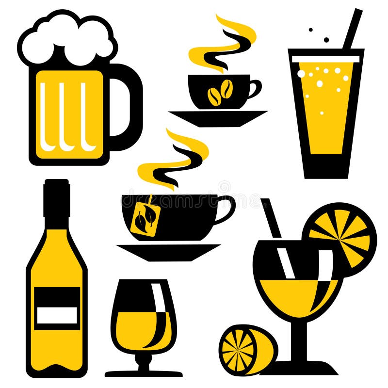 Pictogrammen drank vector illustratie. Illustration of daling - 13603238