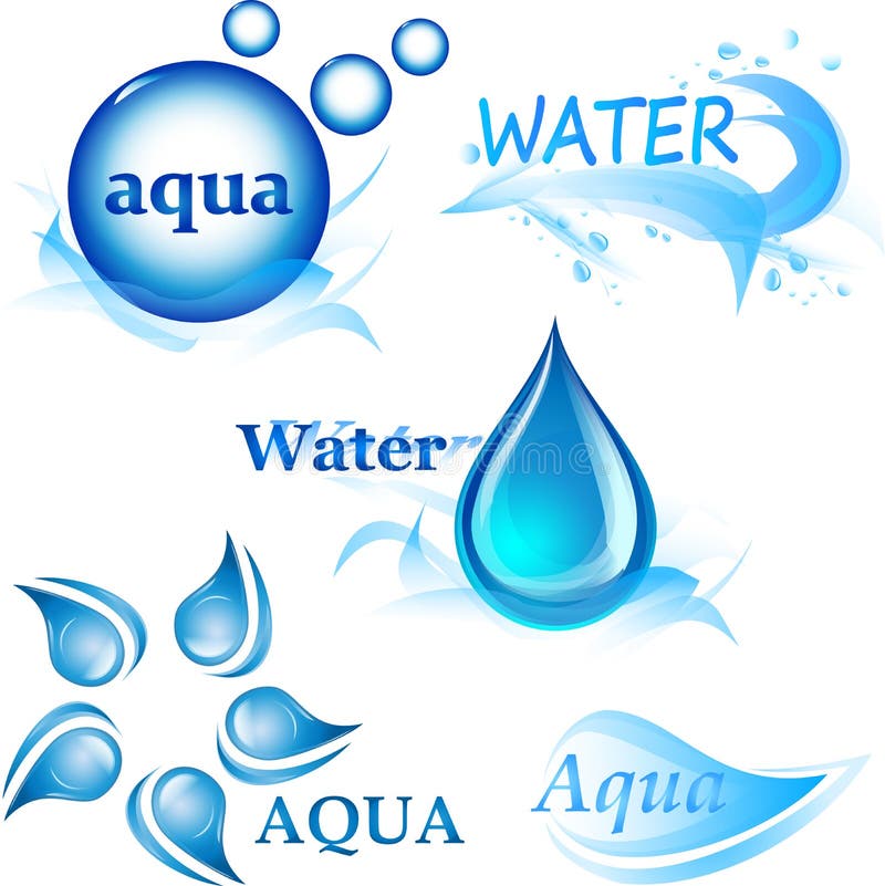 Pictogrammen Op Het Thema Van Water Vector Illustratie - Illustration ...