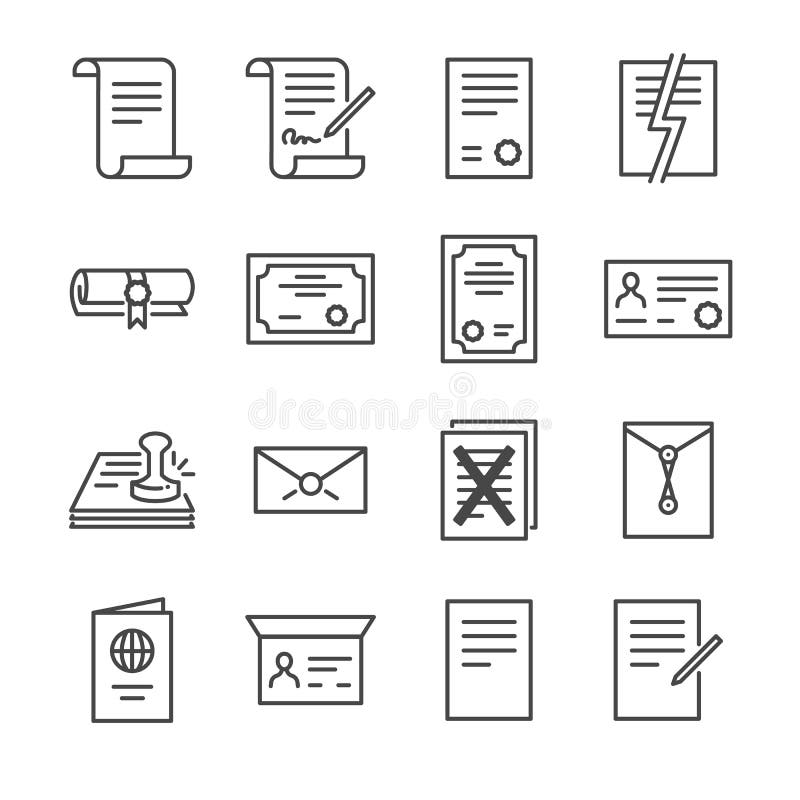 Pictogrammen Van De Documenten Plaatsen De Vectorlijn 1 Vector ...