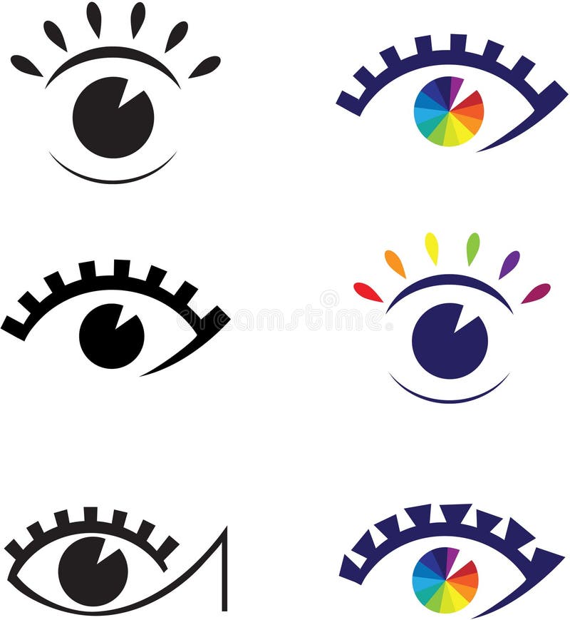 De Grote Ogen Plaatsen Verschillende Vormen Hand-getrokken ...