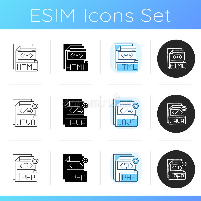 Pictogrammen Voor Bestandstypen Ingesteld Vector Illustratie ...