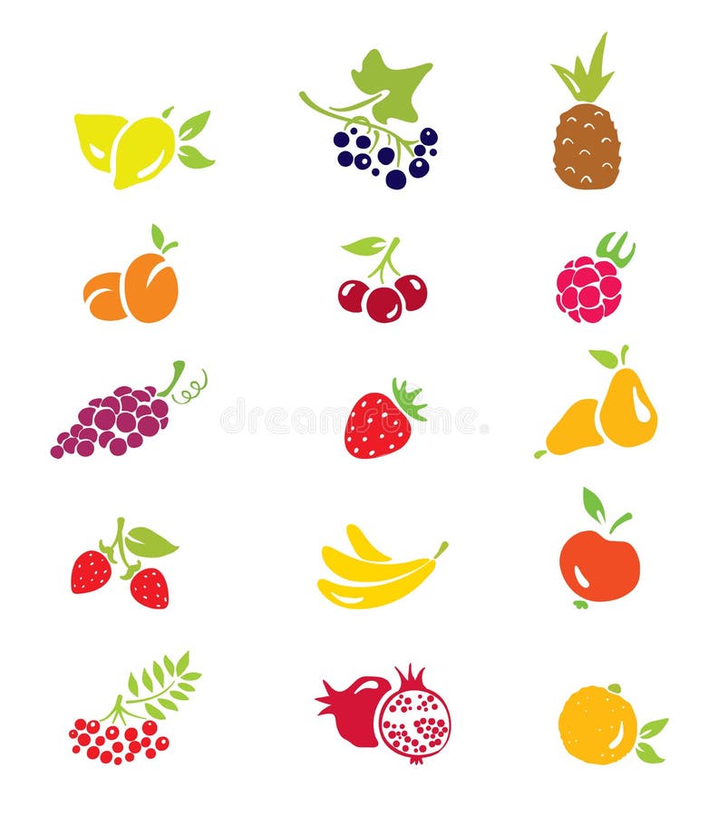 Pictogrammen - Vruchten En Bessen Vector Illustratie - Illustration of ...