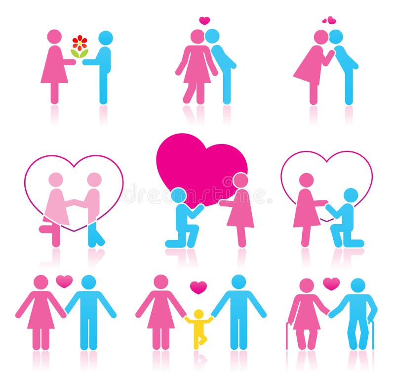 Pictogrammes illustration de vecteur. Illustration du flirt - 13080869