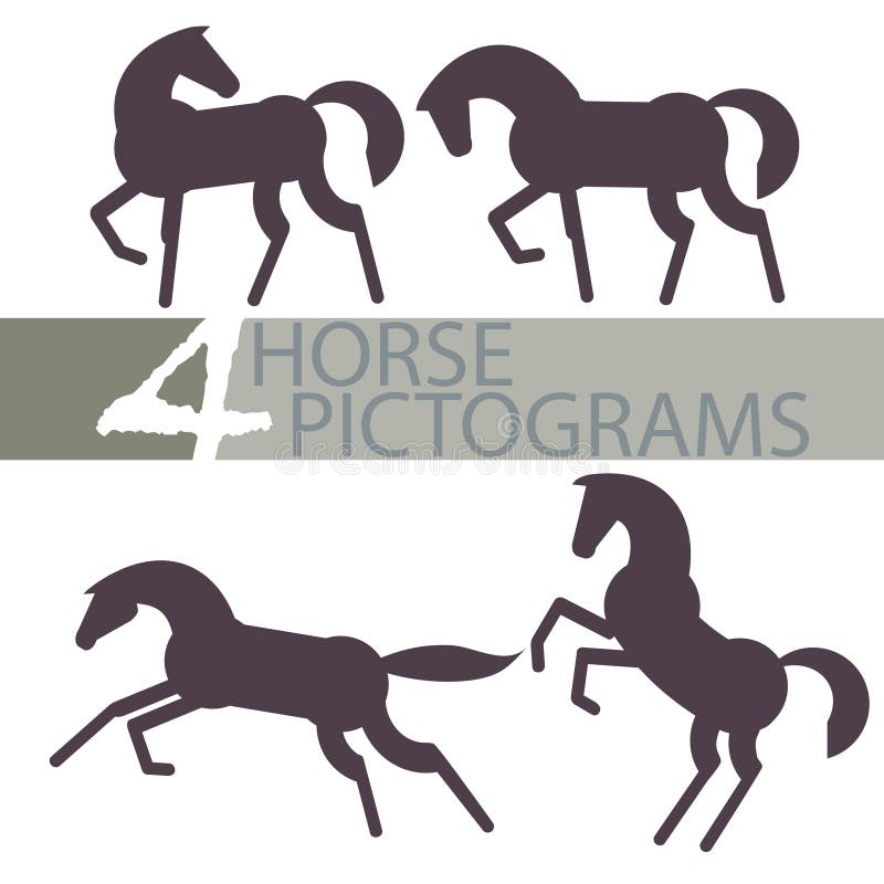 Pictogrammes de cheval illustration de vecteur. Illustration du animal ...