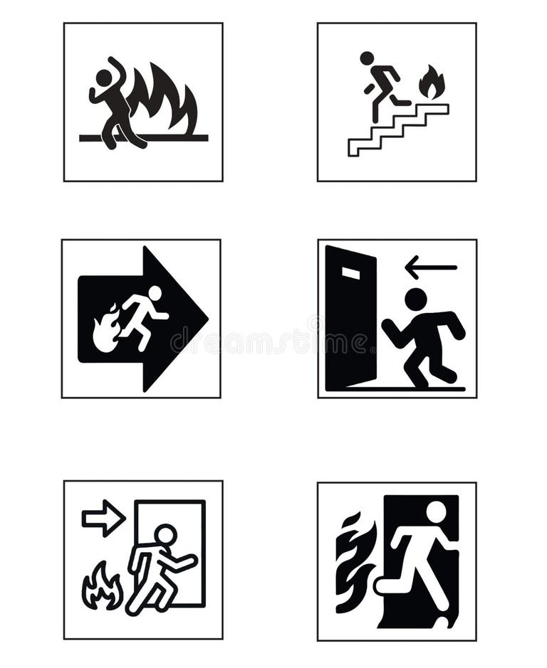 Fire Evacuation Pictograms Stock Illustrations – 39 Fire Evacuation ...