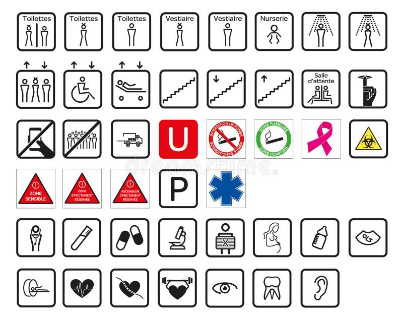 Pictograms medical stock vector. Illustration of signalétique - 298337203