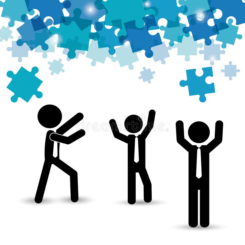Pictograms Puzzle Teamwork Support Design Stock Vector - Illustration ...