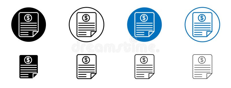 Pictogramset factuur vector illustratie. Illustration of lineair ...
