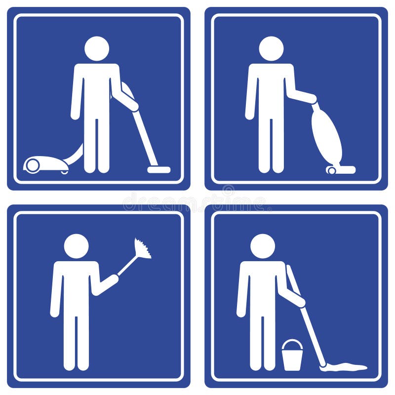 Pictograph - Cleaning, Male Stock Vector - Illustration of clipart ...