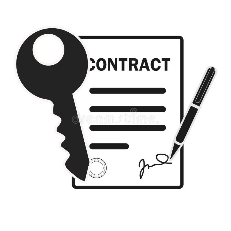 Pictograph of Document with Key for Icon Stock Illustration ...