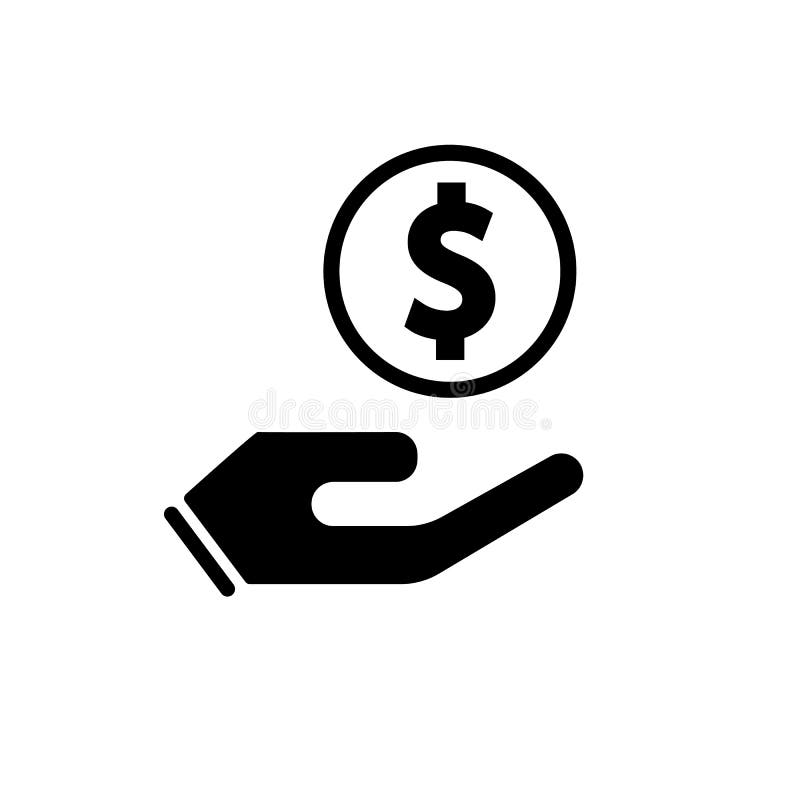Pictograph of Money in Hand Icon Stock Illustration - Illustration of ...