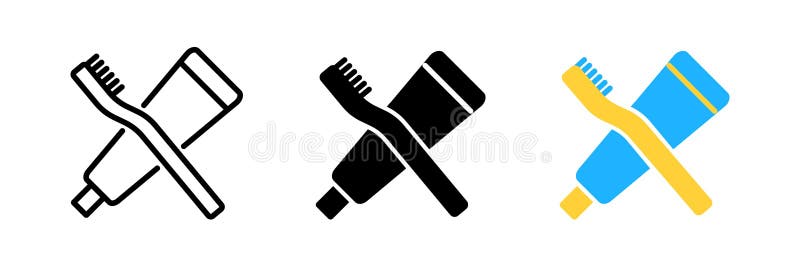 Pictograph of Toothbrush and Toothpaste for Template Logo, Icon, and ...