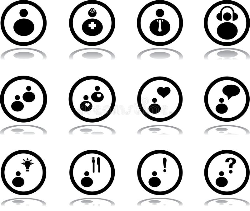 Big Set Icons - 19A. Pictographs of People Stock Vector - Illustration ...