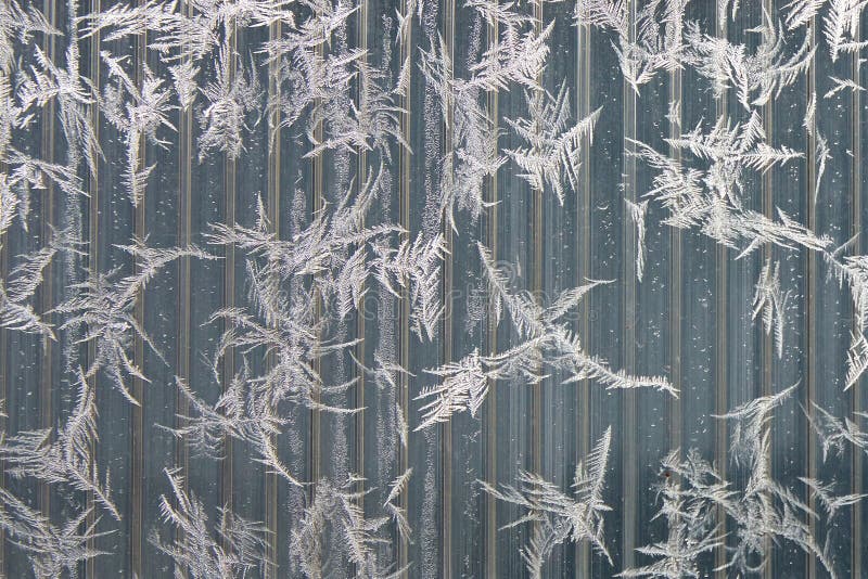 Pictorial Frost Pattern on Translucent Plastic Surface. Copy Space ...