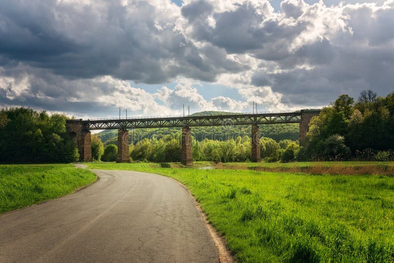 Pictorial View of a Train Bridge in Germany Stock Image - Image of ...
